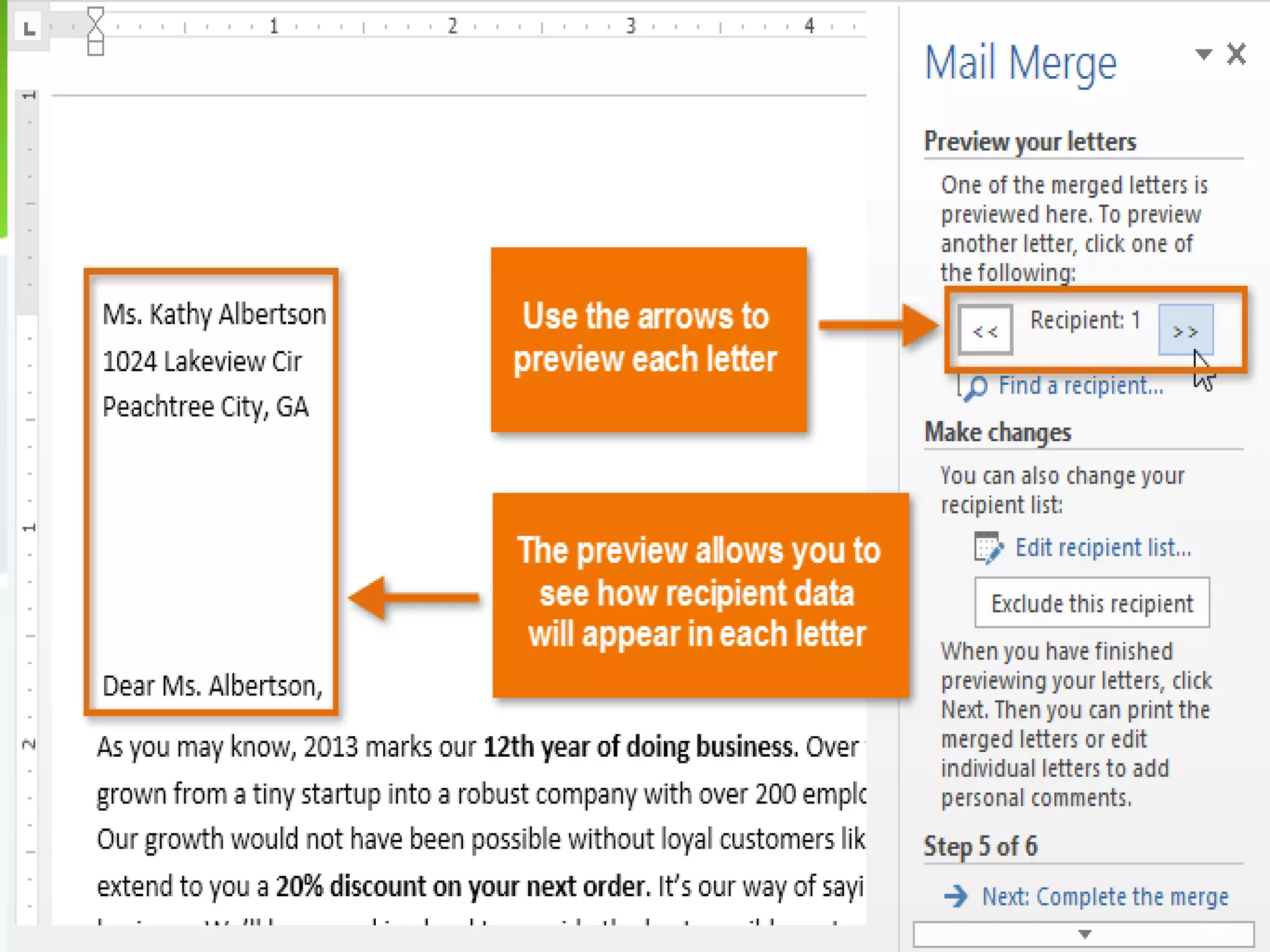 Mail merge | PPTX