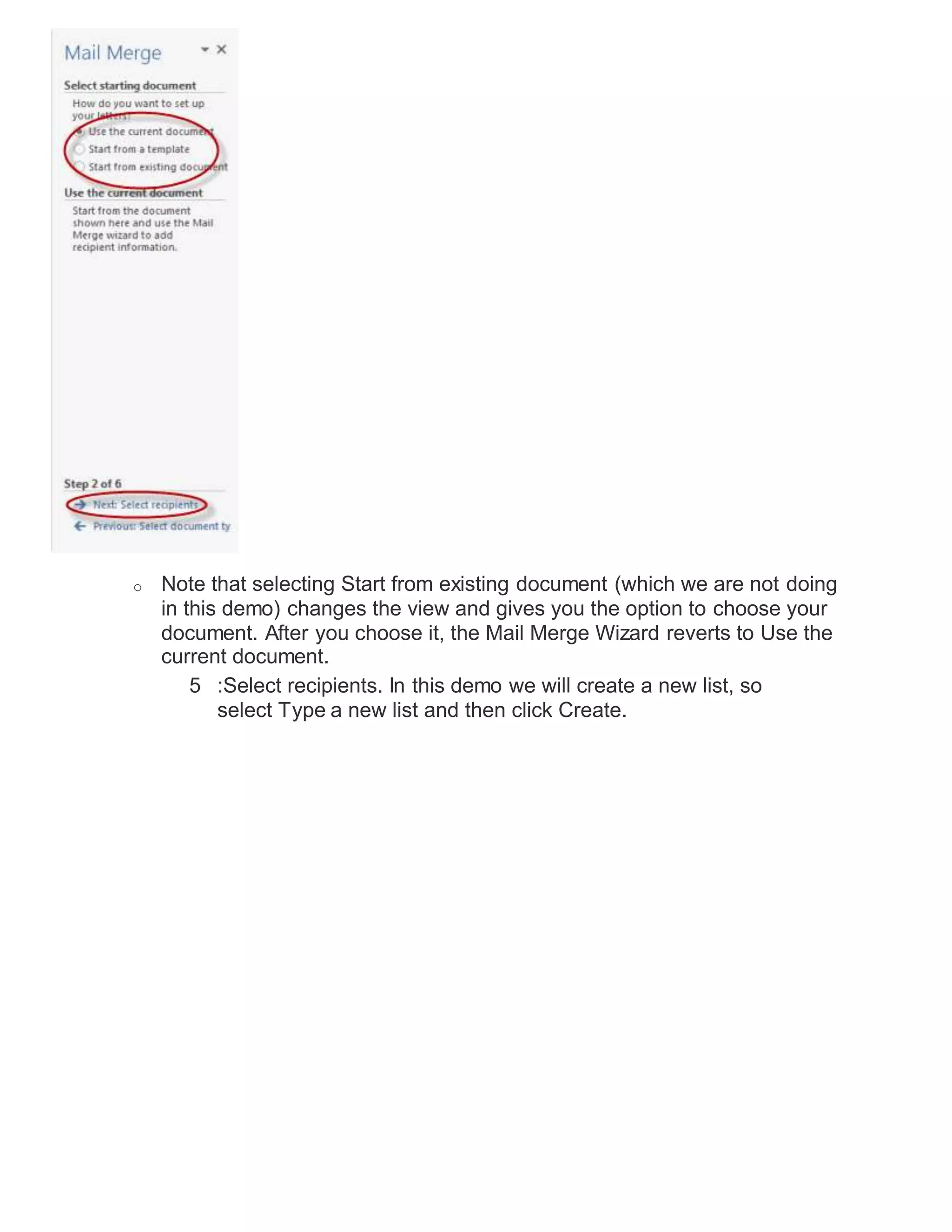 (Ms Word) Mail merge | PDF