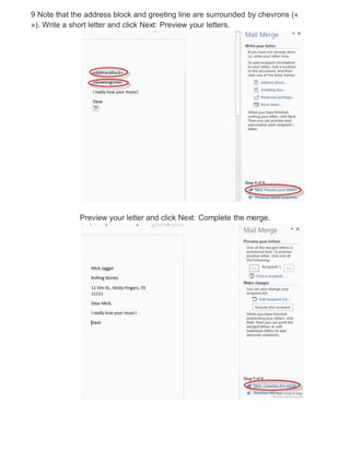 (Ms Word) Mail merge | PDF