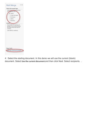 (Ms Word) Mail merge | PDF