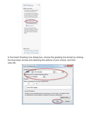 (Ms Word) Mail merge | PDF