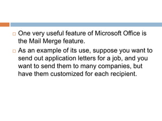 Mail merge | PPT