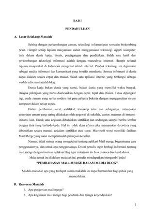 Mail merge makalah tik | DOCX