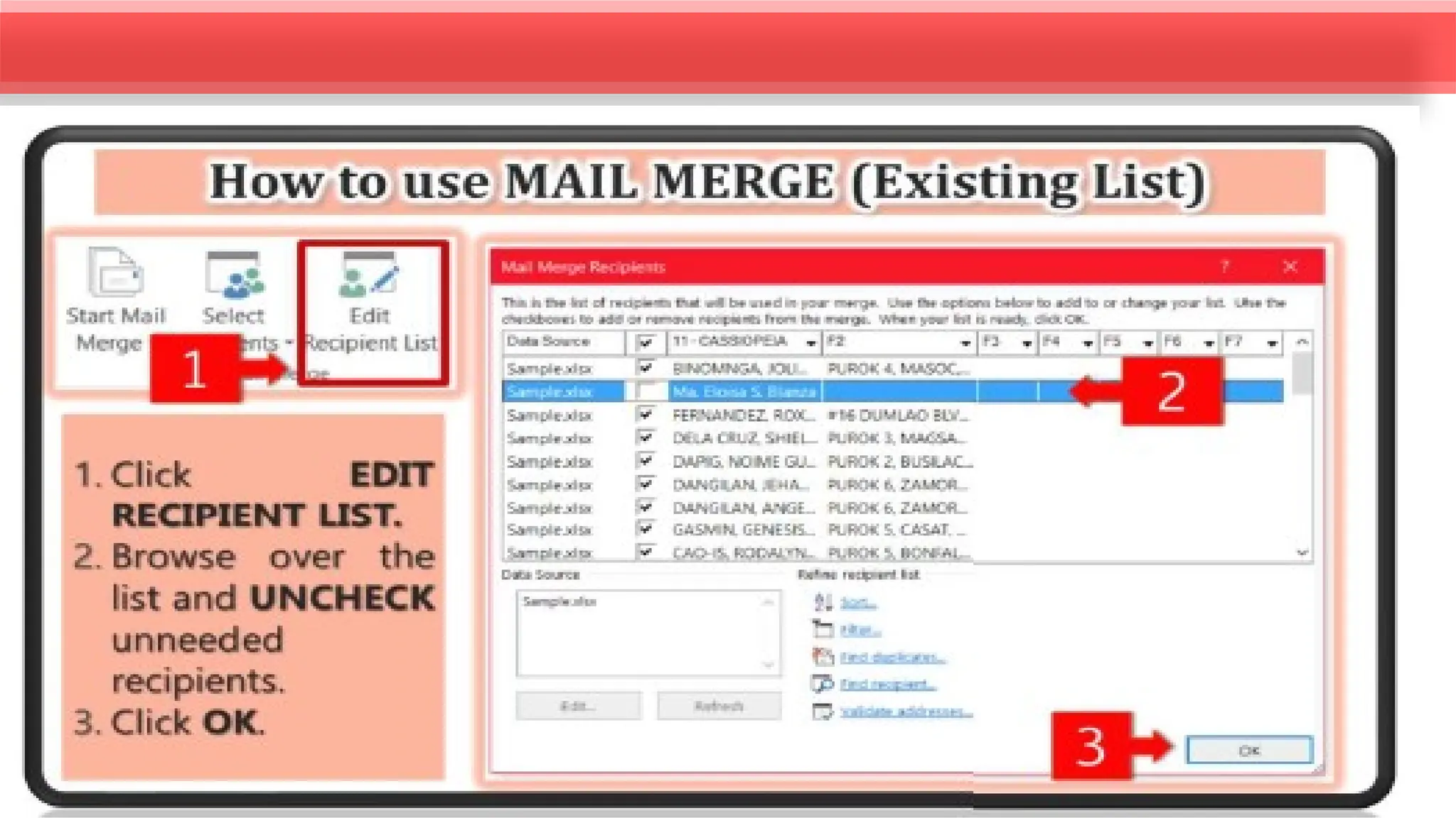 MAIL MERGE AND LABEL FOR GRADE 11 EMPOWERMENT TECHNOLOGY | PPTX | Email ...