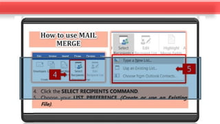 MAIL MERGE AND LABEL FOR GRADE 11 EMPOWERMENT TECHNOLOGY | PPTX