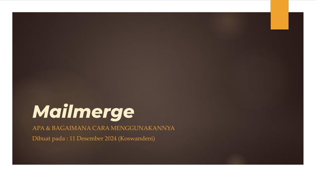 Mailmerge Apa & Bagaimana : Cara Menggunakan | PDF