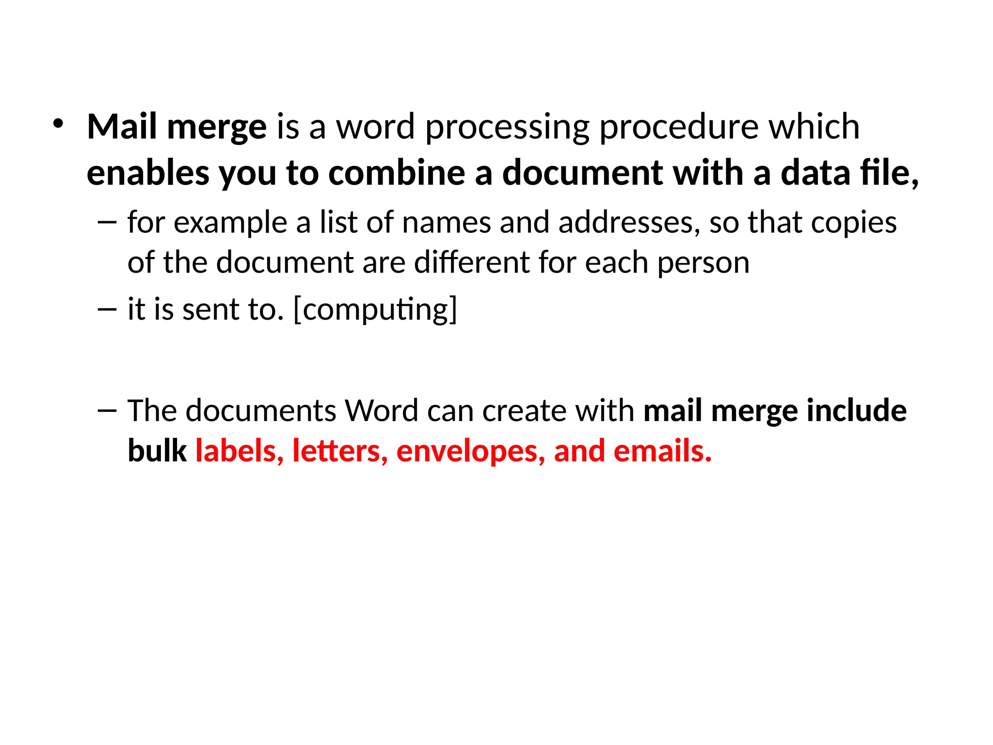 Mail Merge _A Presentation for INSET.ppt