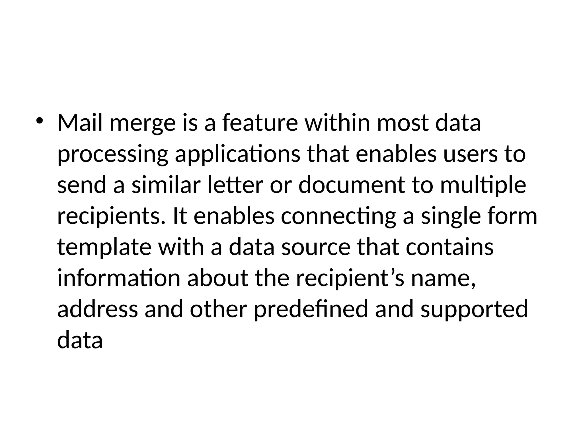 Mail Merge _A Presentation for INSET.ppt