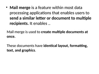 Mail Merge _A Presentation for INSET.ppt