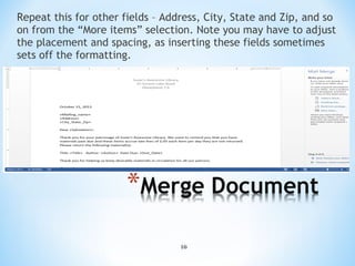 Mail merge define and process on mail merge and REVIEW TAB | PPT