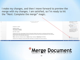 Mail merge define and process on mail merge and REVIEW TAB | PPT
