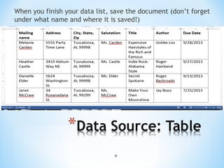 Mail merge define and process on mail merge and REVIEW TAB | PPT