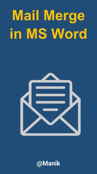 Mail merge in MS word MobView | PDF