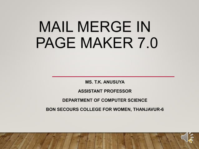 Mail merge in page maker 7 | PPTX | Computing | Technology & Computing