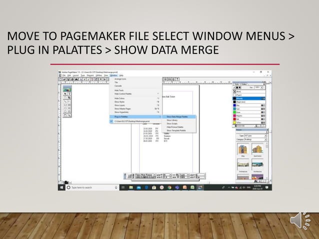 Mail merge in page maker 7 | PPTX | Computing | Technology & Computing