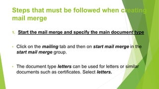 Mail merge presentation | PPT