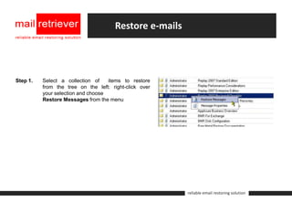 MailRetriever for DPM: Restore E-mails | PPTX