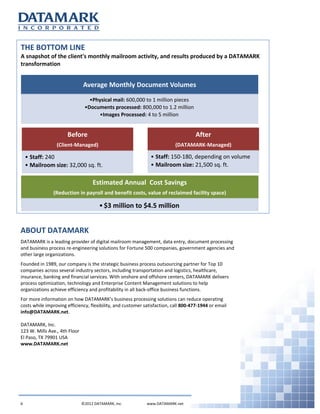 Large-Enterprise Mailroom Transformation Case Study | PDF | Office Property | Real Estate