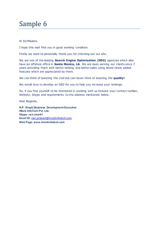 Mail samples for business proposals | PDF