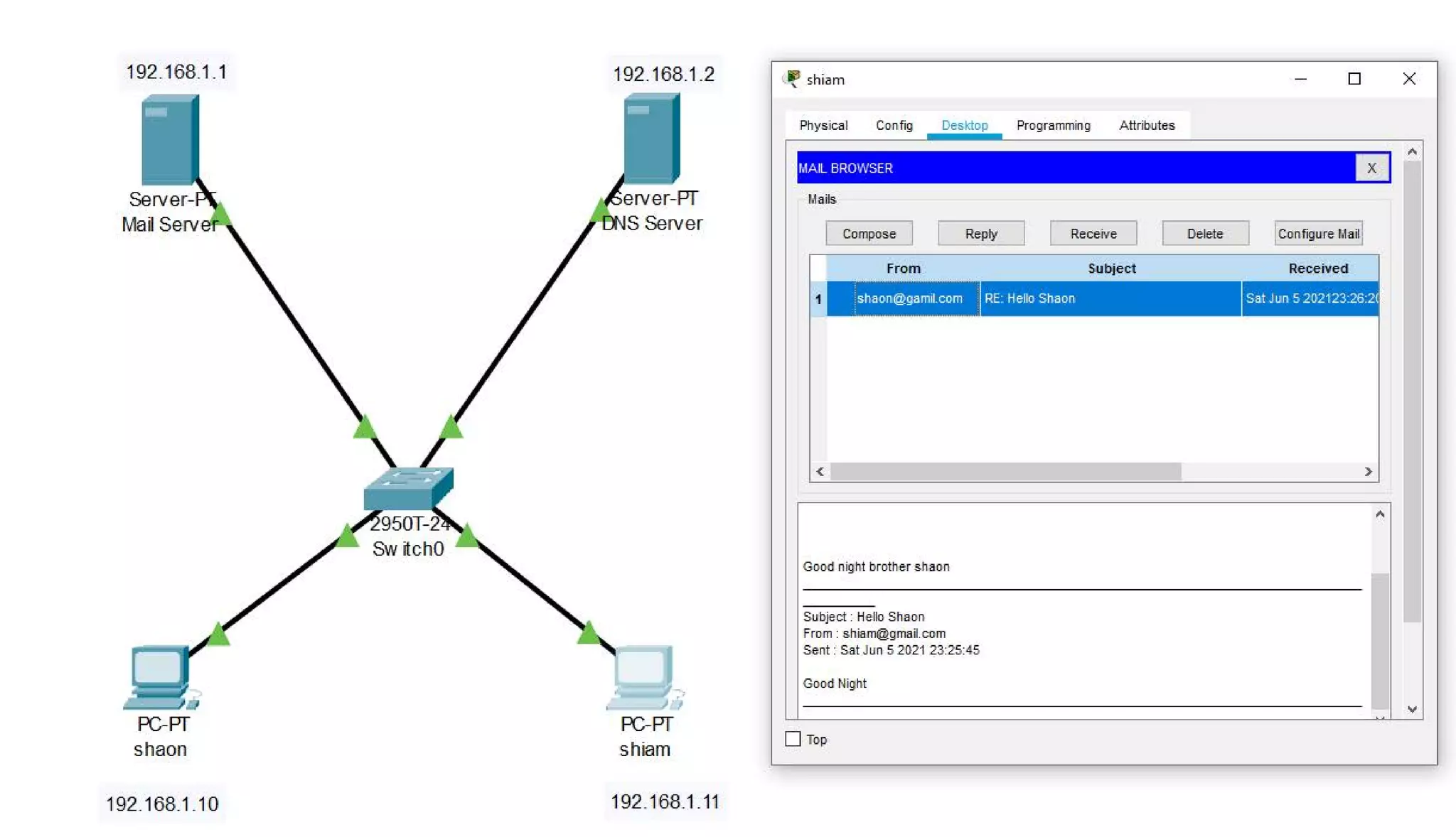 Mail Server Create By Cisco Packet Tracer Ppt