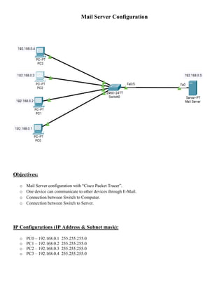 Mail Server Configuration with Cisco Packet Tracer | PDF