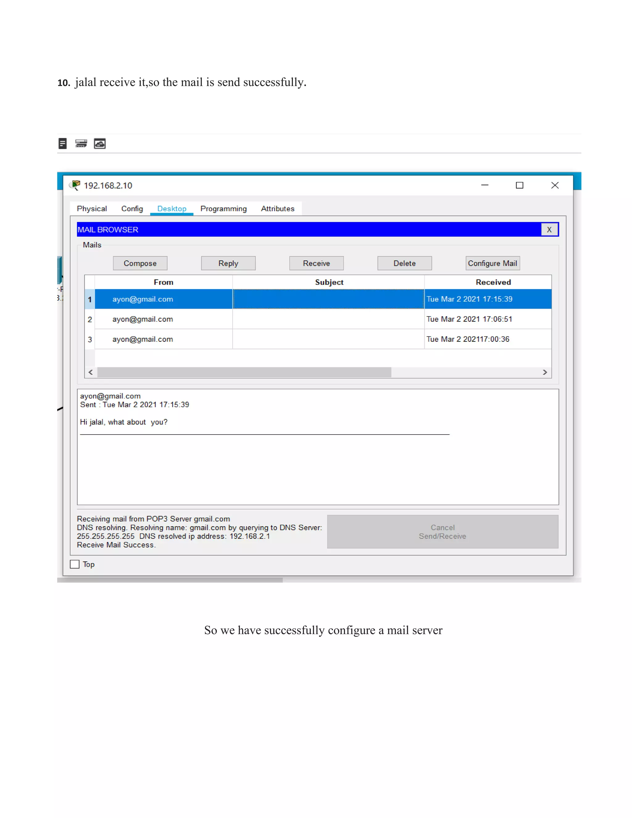 Mail server on cisco packet tracer | PDF