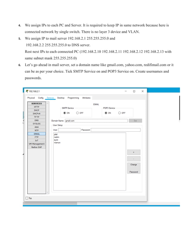 Mail server on cisco packet tracer | PDF