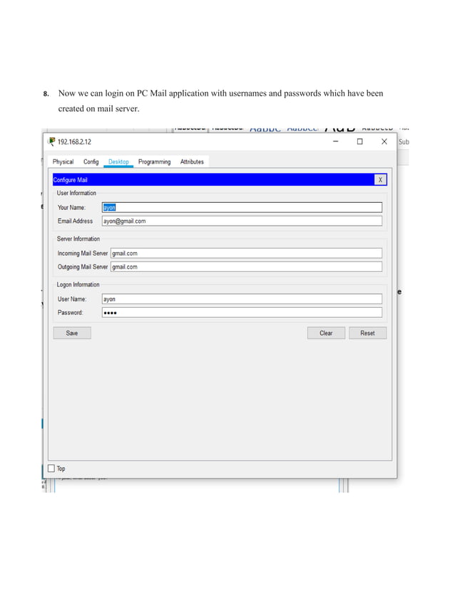 Mail server on cisco packet tracer | PDF