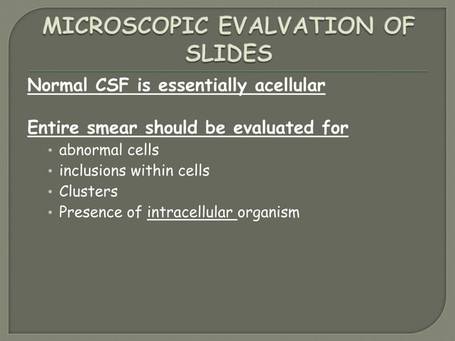 CYTOLOGY OF CSF | PPTX