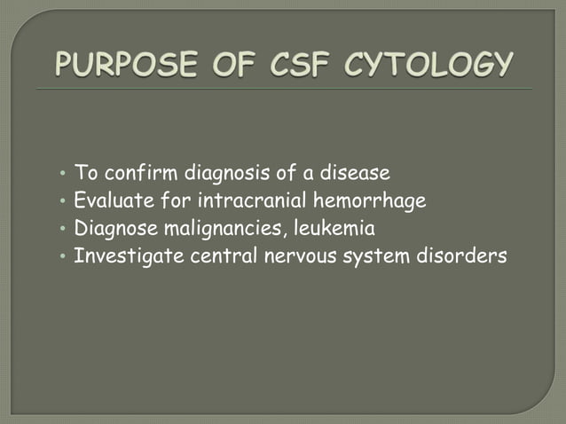 CYTOLOGY OF CSF | PPTX