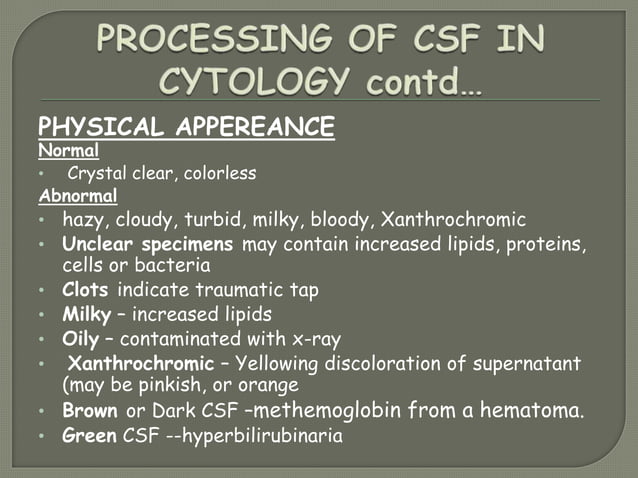 CYTOLOGY OF CSF | PPTX