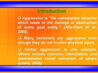 Aggressive Behavior In Children | PPT