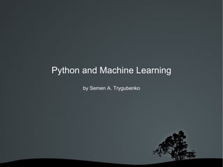 Python and Machine Learning | PPT