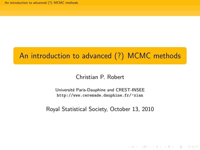 Introduction to advanced Monte Carlo methods | PDF