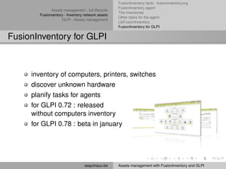 Assets management with FusionInventory and GLPI | PDF