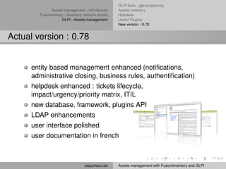 Assets management with FusionInventory and GLPI | PDF