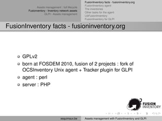 Assets management with FusionInventory and GLPI | PDF