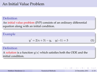 Introduction to Numerical Methods for Differential Equations | PDF