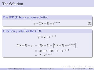 Introduction to Numerical Methods for Differential Equations | PDF ...