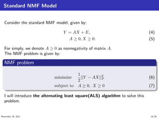 Nonnegative Matrix Factorization | PDF