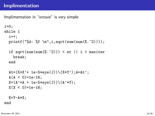 Nonnegative Matrix Factorization | PPT