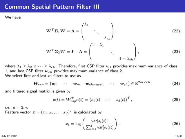 Introduction to Common Spatial Pattern Filters for EEG Motor Imagery Classification | PDF ...