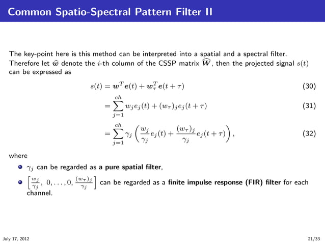 Introduction to Common Spatial Pattern Filters for EEG Motor Imagery Classification | PDF ...