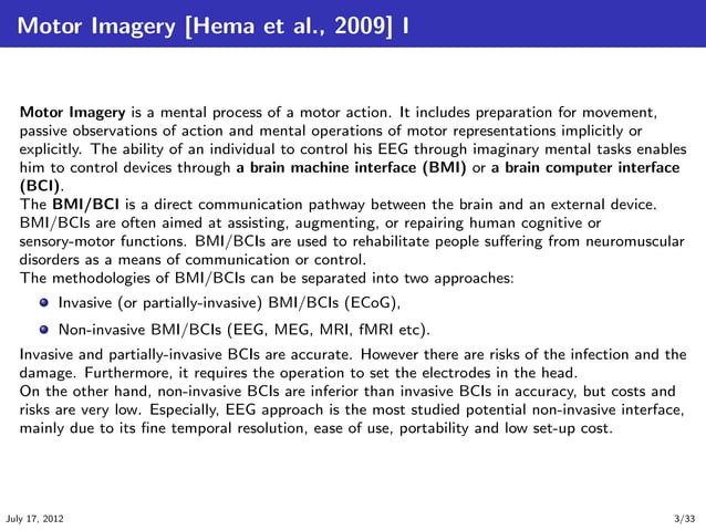 Introduction To Common Spatial Pattern Filters For Eeg Motor Imagery Classification Ppt 