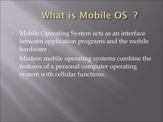 Comparative Study On Mobile Operating Systems | PPT