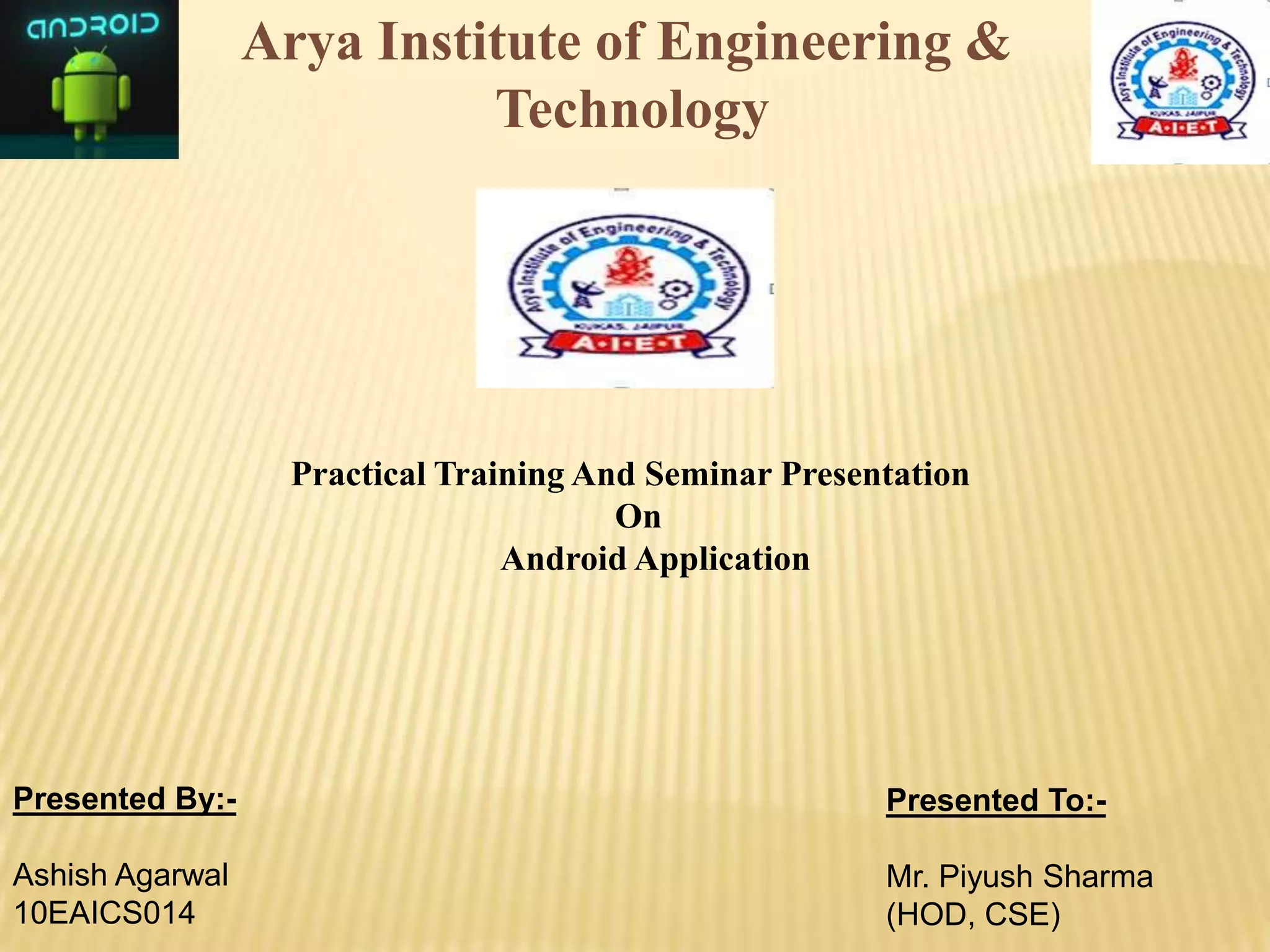 PPT on Android Applications | PPTX