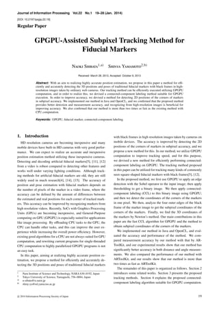 GPGPU-Assisted Subpixel Tracking Method for Fiducial Markers | PDF