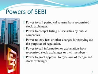 sebi ppt on functions role objective and intresring facts | PPTX