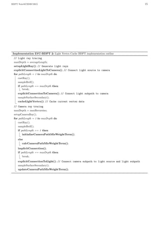 Introduction to Bidirectional Path Tracing (BDPT) & Implementation using OpenCL追加資料 (CEDEC 2015 ...