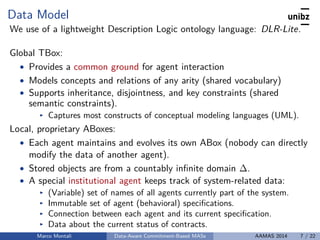 AAMAS 2014 - Montali - Verification of Data-Aware Multiagent Systems | PDF